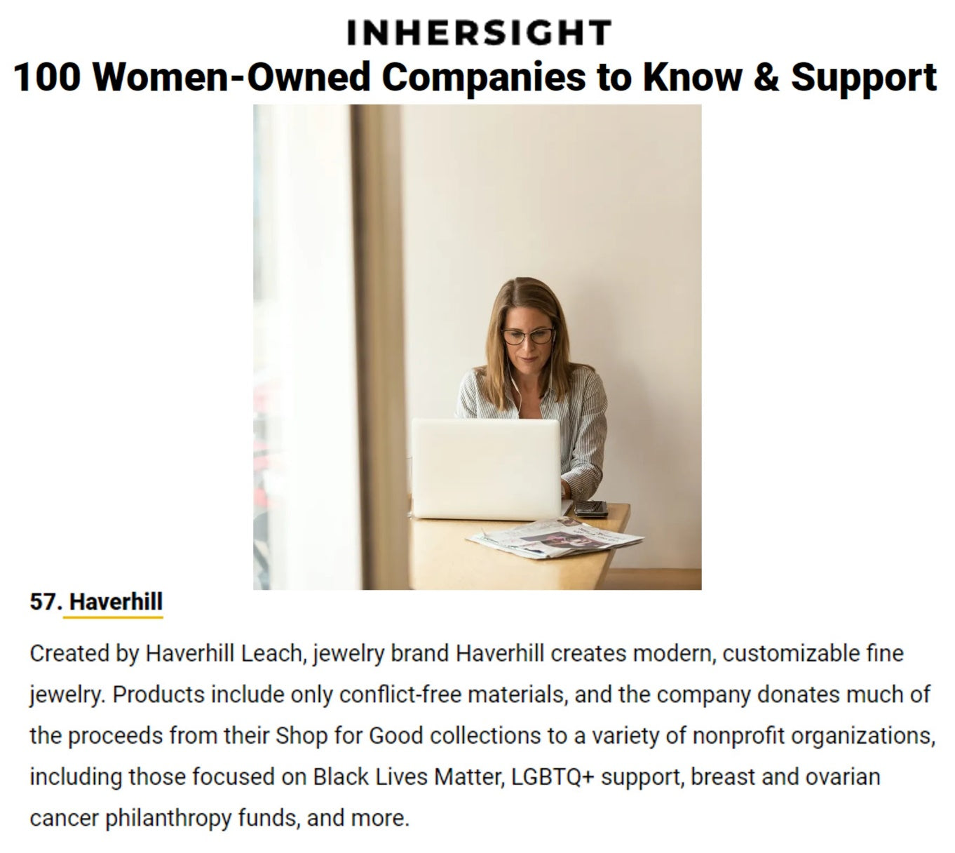 INHERSIGHT: 100 Women-Owned Companies to Know & Support