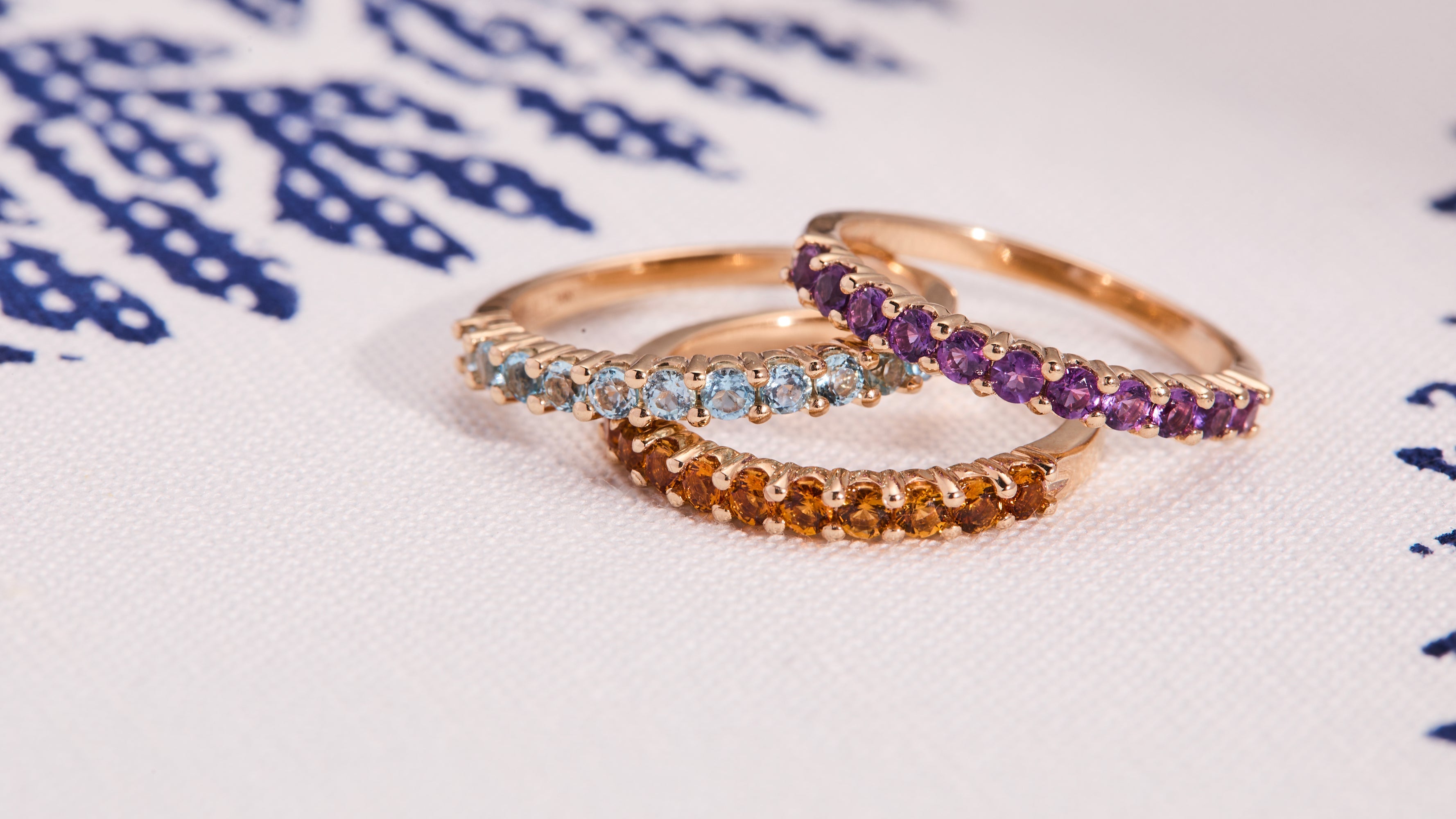 Rosecliff Birthstone Stackable Rings in 14k Gold