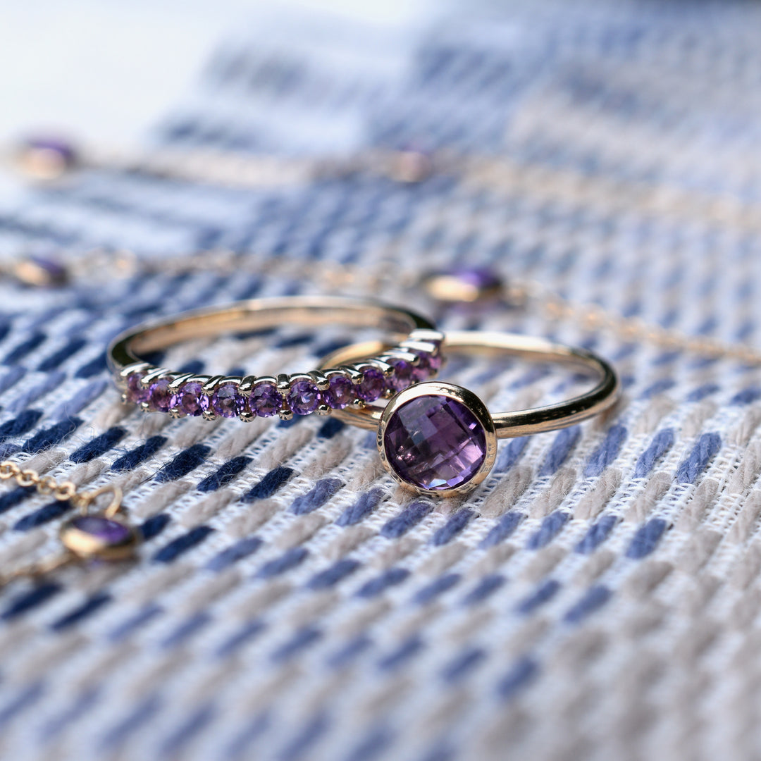 Amethyst February Birthstone Jewelry in 14k Gold - HAVERHILL