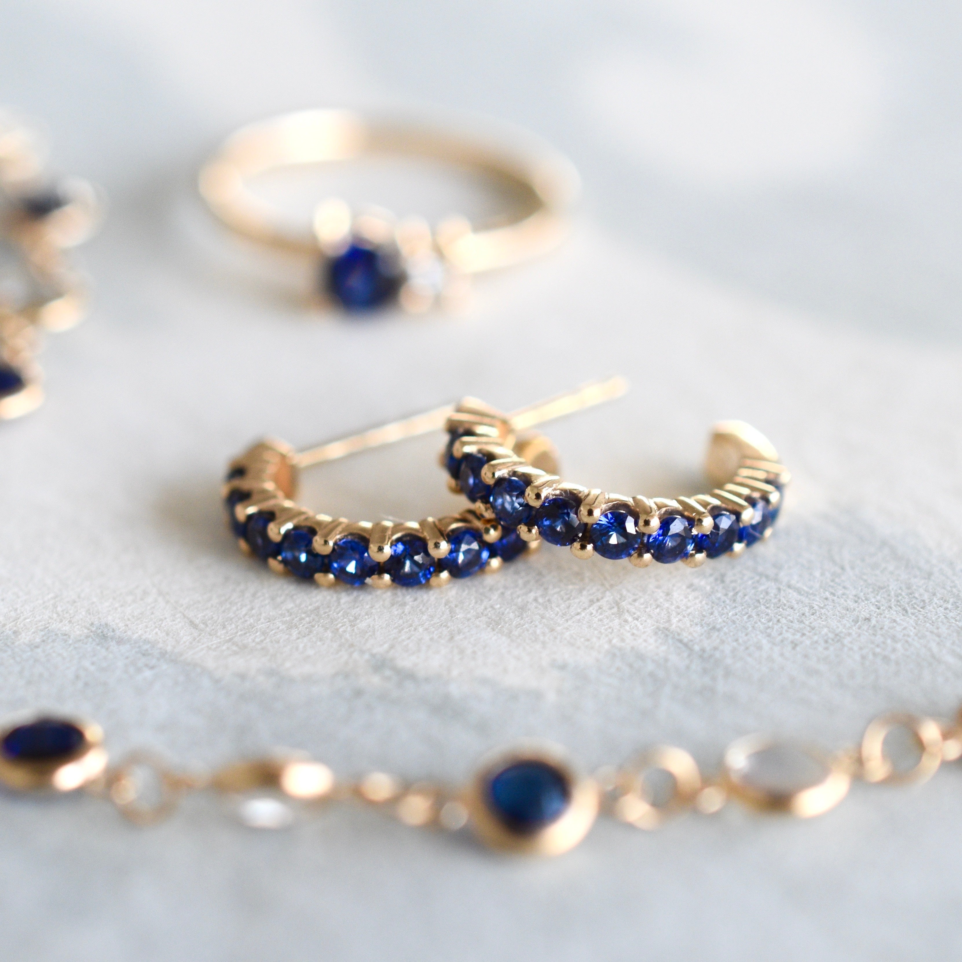 Sapphire September Birthstone Jewelry in 14k Gold - HAVERHILL