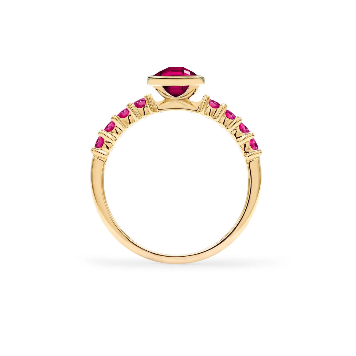 Rosecliff Grand Ruby Ring in 14k Gold (July)