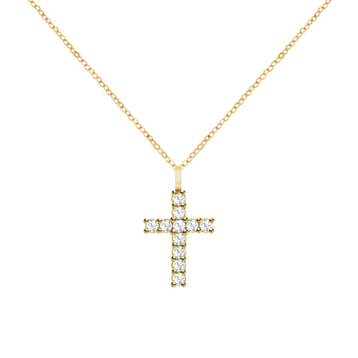 Rosecliff Cross Pendant in 14k Gold